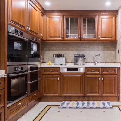 China Classical Kitchen Cabinet with Quartz Countertop and Blum Hardware for sale