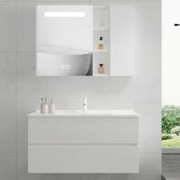 China Wall Mounted Solid Wood Bathroom Vanity Countertop With Sink for sale