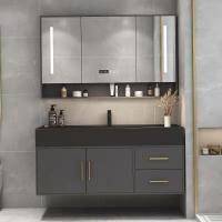 Quality Melamine Countertop Painted Bathroom Cabinets Wall Hung Vanity Unit for sale