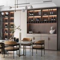 China MDF Dining Room Cupboard wall cabinets Rectangular Upholstered Chairs for sale