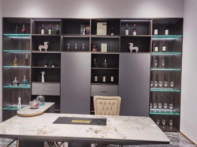 China Custom Showcase Glass Display Bookcase E1 Mdf Board Matt Finish for sale