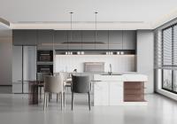China Modern Kitchen Customized Laminate Cabinets MDF Assembled Kitchen Cabinets for sale