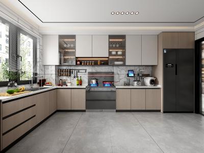 China Automatic Foshan Custom Furniture Cupboard Pantry Shaker Cherry Kitchen Cabinet for sale