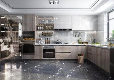 중국 럭셔리 핸드리스 고 광택 라크 가정 보관 판매 부엌 캐비닛 판매용