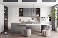China Cupboard Modern Farmhouse Stained Overlay Solid Shaker Kitchen Cabinets for sale
