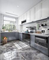 China Customized Walnut Modern Solid Wood Kitchen Cabinets For Apartments for sale