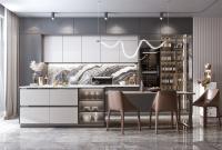 China Customized Modern Kitchen Cabinet / Solid Wood With MDF Door for sale