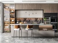 China Waterproof Modern Kitchen Cabinets with Solid Wood Construction for sale