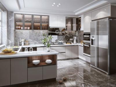 China House Renovation Veneer Kitchen Cabinet Design Marble Stone Bench Top Kitchen for sale