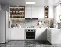 China Cupboard Foshan Laminated MDF Modular Pull Down Shaker Smart Kitchen Cabinet for sale