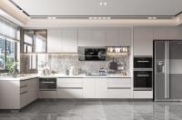 China Cupboard Foshan Laminated MDF Modular Pull Down Shaker Smart Kitchen Cabinet for sale