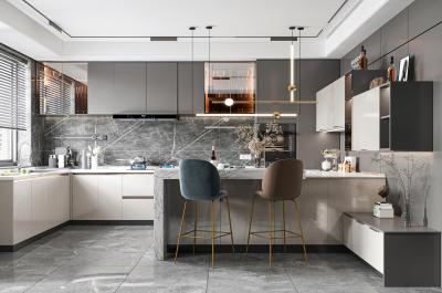 Fabrikant Op maat gemaakte ontwerpen Moderne MDF High Gloss Lacquer Keukenkast