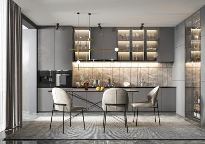 China Free CAD Design MDF Wood Furniture Wooden Lacquer Kitchen Cabinets for sale