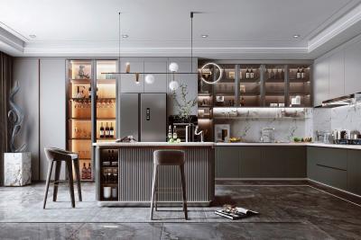 중국 맞춤형 크기 현대 단순 디자인 멜라민 모듈식 부엌 캐비닛 판매용