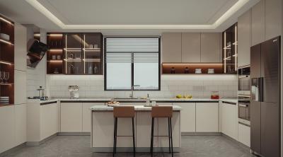 중국 맞춤형 크기 현대 단순 디자인 멜라민 모듈식 부엌 캐비닛 판매용