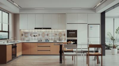 중국 맞춤형 크기 현대 단순 디자인 멜라민 모듈식 부엌 캐비닛 판매용