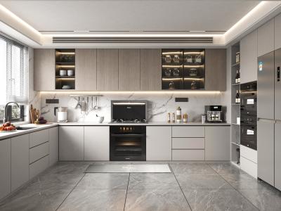 China Industrial Kitchen Furniture Modern Lacquer Ready Made Kitchen Cabinets for sale