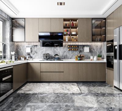 중국 현대 다이 접합판 주방 캐비닛 마이크로 웨이브 & 핸들 디자인 판매용