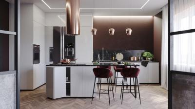 中国 モジュラルのキッチンキャビネット メラミンの豪華デザイン 予算に適した家具 販売のため