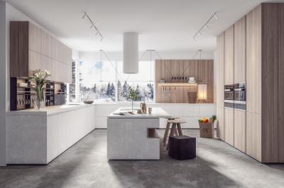 China Modern Luxury Kitchen Cabinets Custom 3D Design Factory Manufactured One-Stop for sale