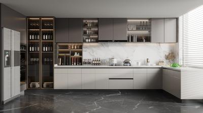China Modern Kitchen Melamine Cabinets Customized Cabinetry Sets Hotel Renovations for sale