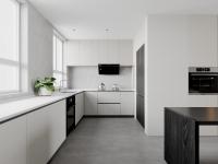 China Quick Assembly Modern Grey Kitchen Cabinets Custom Design With Island for sale