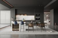 China Quick Assembly Modern Grey Kitchen Cabinets Custom Design With Island for sale