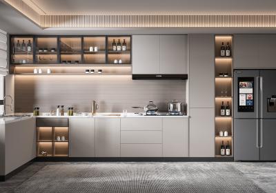 中国 シェーカースタイルの木製キャビネット モダン スマート モジュール式 RTA キッチンキャビネット 販売のため