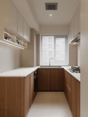 중국 MDF 내추럴 우드 그레인 멜라민 아파트 주방 캐비닛 판매용