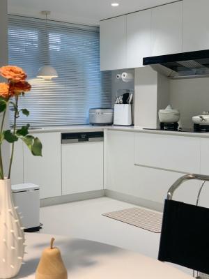 중국 호두나무 무늬 지문 방지 친환경 인증 파티클 보드 주방 캐비닛 판매용