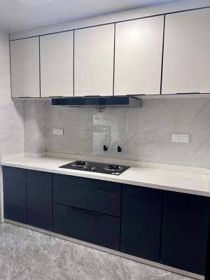 중국 아파트 높은 반짝이는 라크 문 무료 손잡이 현대 부엌 가구 판매용