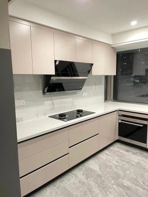 Armários de cozinha de aglomerado estilo shaker personalizados em cores vibrantes