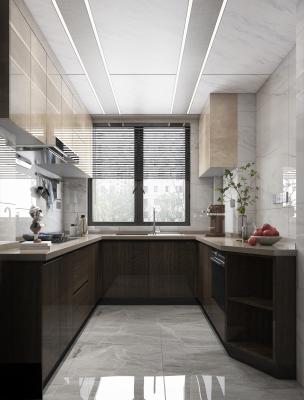 中国 現代のメラミンの仕上げ 天然石の質感のキッチンキャビネット 販売のため