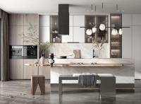 China U-Shaped Kitchen Cabinet with High Gloss Matte Finish for sale