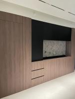 China Customizable Automatic Kitchen Cabinets with Marble Countertop for sale