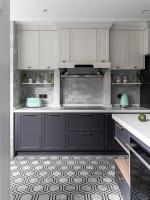 China Customizable Automatic Kitchen Cabinets with Marble Countertop for sale