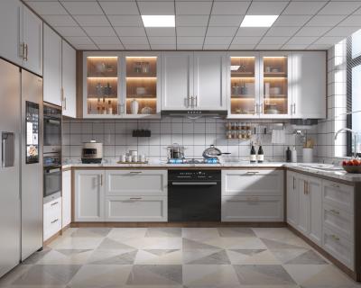 China Armários de cozinha modulares de madeira contraplacada MDF Tamanhos personalizados à venda