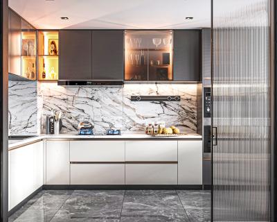 China Roupeiro de armazenamento de madeira compensada de luxo, armário de cozinha de madeira para quarto de apartamento à venda