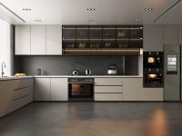 China Modern Modular Kitchen Cabinet Set  Melamine Board Eco-Friendly Multifunctional for sale