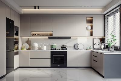 China MC World Particle Board Door Modern Kitchen Cabinet For Apartment Residence for sale