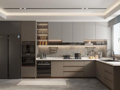 China Hotel Project Modular Shaker Design Furniture Island Pantry Kitchen Cabinet Unit for sale