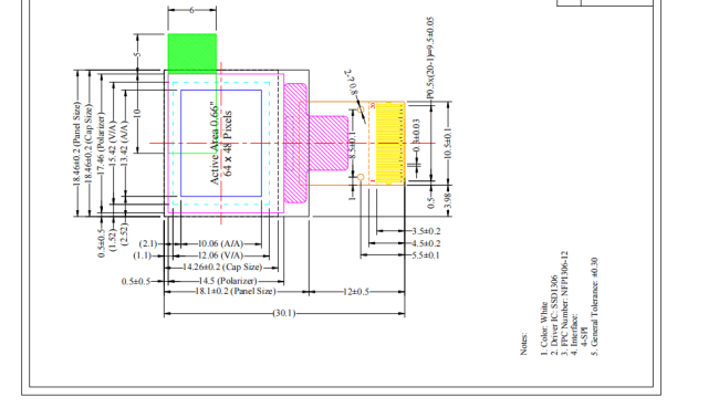 Additional technical diagram of the OLED display