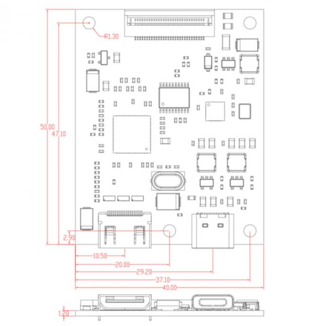 4-inch circular HDMI TFT LCD display with connectors