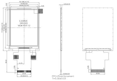Cina 3.2'' TFT 240x320 RGB MCU SPI LCD Modulo a larga temperatura 40 PIN Display industriale in vendita