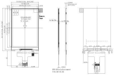 Chine 320 X 480 IPS MIPI TFT LCD Module Resistive LCD Display 3.5 Inch à vendre