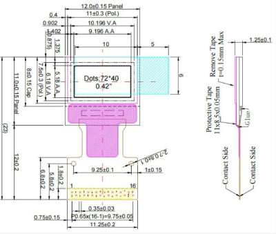 Китай 0.49 дюйм 64x32 Монохромный микро OLED дисплей Белый Моно SSD1315 I2C 14Pin FPC продается
