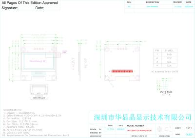 China 1.3'' 128x64 OLED LCD Display 30Pin Monocromo PMOLED Screen SPI I2C Interface SH1106G à venda