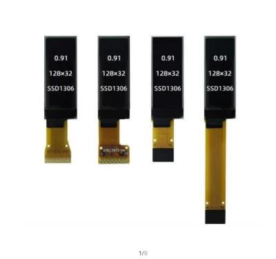 China 0.91 inch 128x32 Monochrome OLED Display Module Manufacturer Support interface 12C Driver IC SSD1306 with Customized FPC for sale