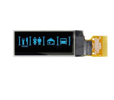 China 0.91 inch 128x32 Monochrome OLED Display Module Manufacturer Support interface 12C Driver IC SSD1306 with Customized FPC for sale