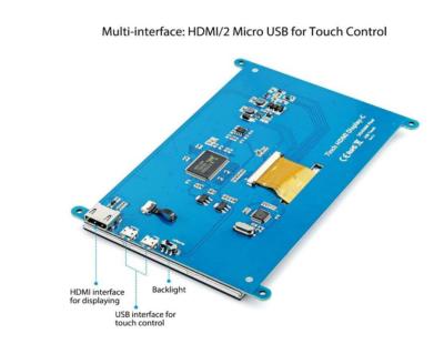 China Raspberry Pi4 HDMI 7-inch TFT LCD-scherm 800×480 pixels met capacitieve touchscreen Te koop